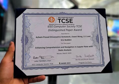 Saner2023 Distinguishedpaperaward Ashwin Prasad S V