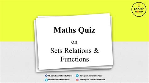 Maths Quiz On Sets Relations And Functions For Iit Jee And Engineering