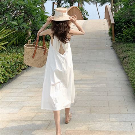 [여름원피스 셀프웨딩]화이트 민소매 스트랩 롱원피스 해변 휴가 비치 호캉스 촬영 드레스 여행 흰색 A라인 일자 원피스 브라이덜샤워 청순 코디