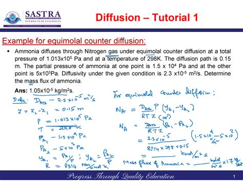 Unit 1 Tutorial 1 Mass Transfer 1 Notes 1 Example For Equimolal