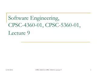 PPT Software Engineering Lecture 7 Architectural Design PowerPoint