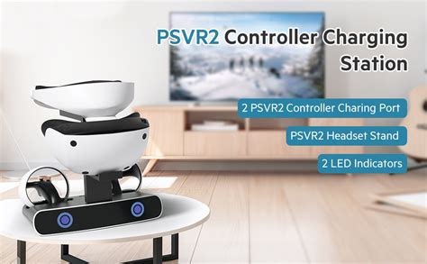 Charging Dock Stand For Psvr2 Touch Controller With Sony Playstation Vr2 Headset