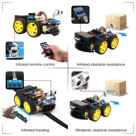 Emakefun Pour Arduino Robot 4wd Voitures App Rc Télécommande Bluetooth