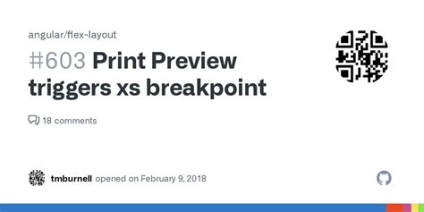 Print Preview Triggers Xs Breakpoint · Issue 603 · Angularflex Layout · Github