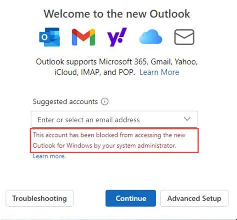 Enable Or Disable Access To Outlook For Windows Microsoft Learn
