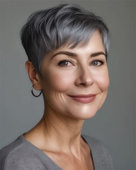 30 Pixie Haircuts For Over 50 Sleek Silver Grey Pixie