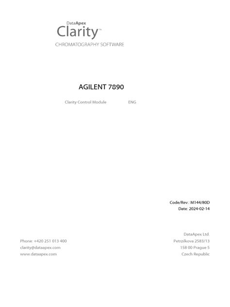 Controls Agilent 7890 Pdf Gas Chromatography Detector Radio