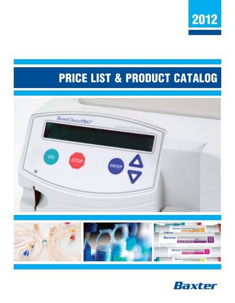 Price List And Product Catalog Baxter