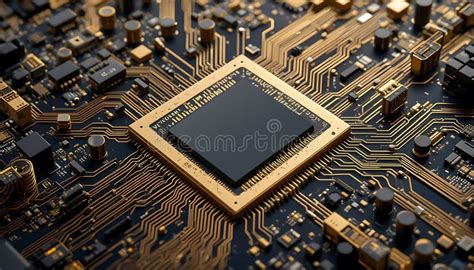 Gold Computer Motherboard With Electronic Circuit High Performance