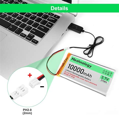37v 10000mah Lipo Battery With Usb Charger For Arduino And Drone