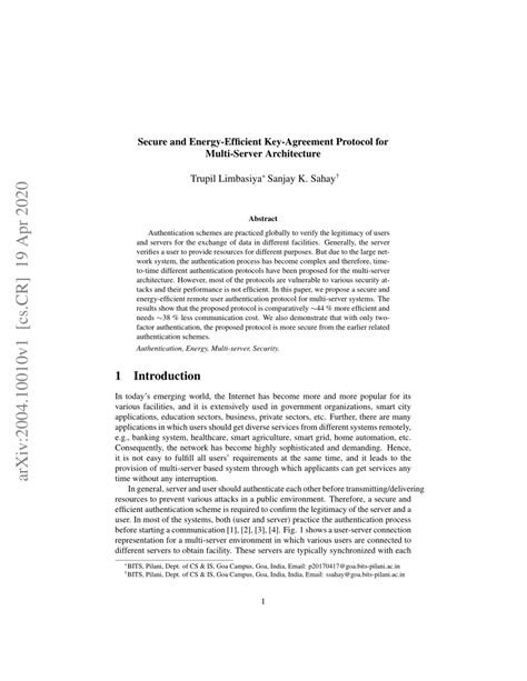 Pdf Secure And Energy Efficient Key Agreement Protocol For Multi