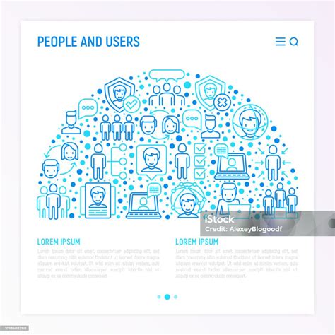 얇은 선 아이콘으로 30 원에 사람과 사용자 개념 인적 자원 관리 커뮤니케이션 팀워크 후보 현대 벡터 일러스트 레이 션 웹 페이지 서식 파일 개념에 대한 스톡 벡터 아트 및