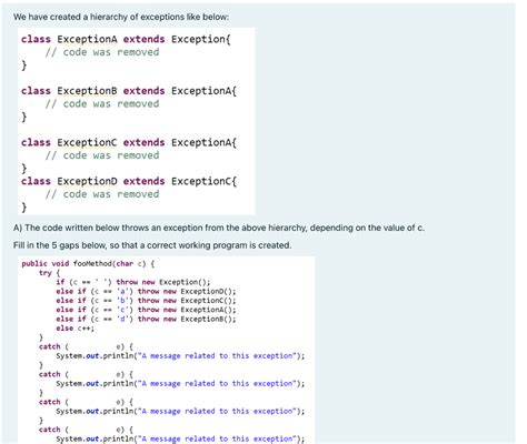 Solved We Have Created A Hierarchy Of Exceptions Like Below