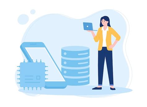 premium vector manage big data online concept flat illustratiuon