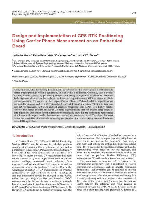 Pdf Design And Implementation Of Gps Rtk Positioning Using Carrier Phase Measurement On An