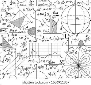 Hand Drawn Mathematical Vector Seamless Pattern Stock Vector Royalty Free Shutterstock