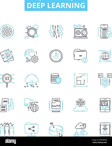 Deep Learning Vector Line Icons Set Deep Learning Neural Networks Ai Machine Learning