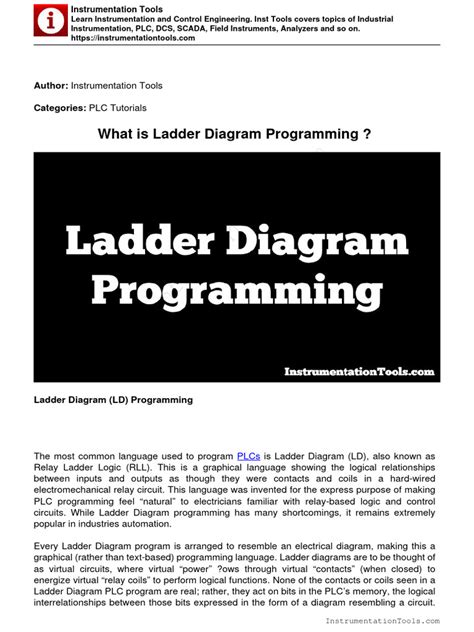Ladder Diagram Programming Pdf Programmable Logic Controller