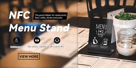 China Custom 13 56MHz Waterproof Acrylic Plastic QR Code NFC Menu Stand Manufacturer Supplier