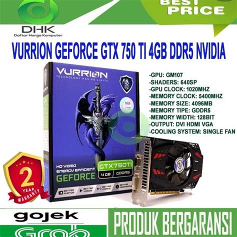 Jual Vga Vurrion Gtx 750 Ti 4gb Ddr5 Nvidia Geforce Graphic Card Shopee Indonesia