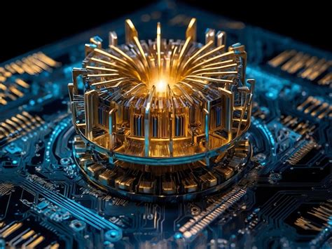 Futuristic Quantum Computing Circuitry Premium Ai Generated Image