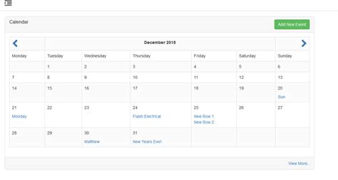 codeigniter calendar template williamson
