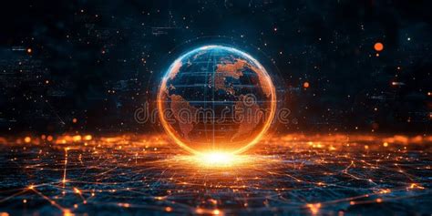 Global Network And Digital Connectivity Represented By Lighted Nodes And Geographical Regions