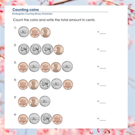 Counting Coins Mastery Worksheets For Writing Total Values With Cents