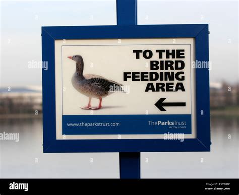 A Sign For Bird Feeding Area Provided By The Parks Trust Milton Keynes