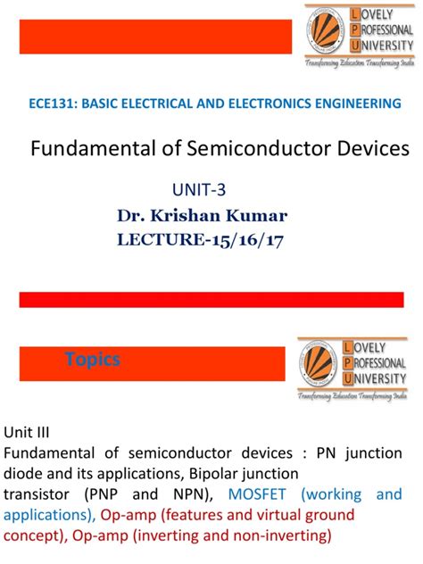Unit3 Mosfet Diode Transistor Pdf Field Effect Transistor Mosfet