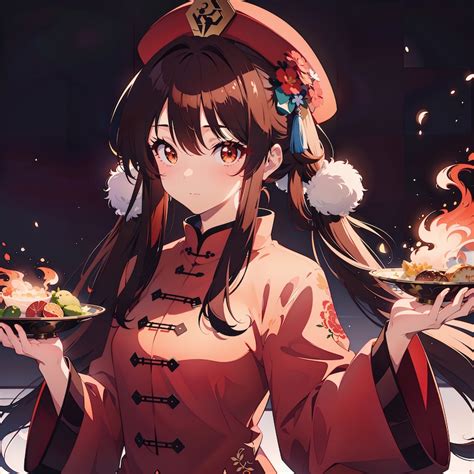 Hu Tao Genshin Impact Fan Art Digital Paper Set Printable Stickers