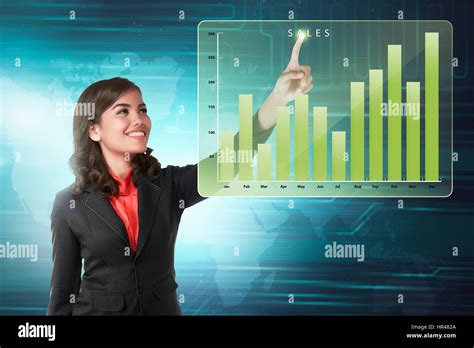 Sales Chart Graph Showing Increasing Profits Trade Stock Photo Alamy