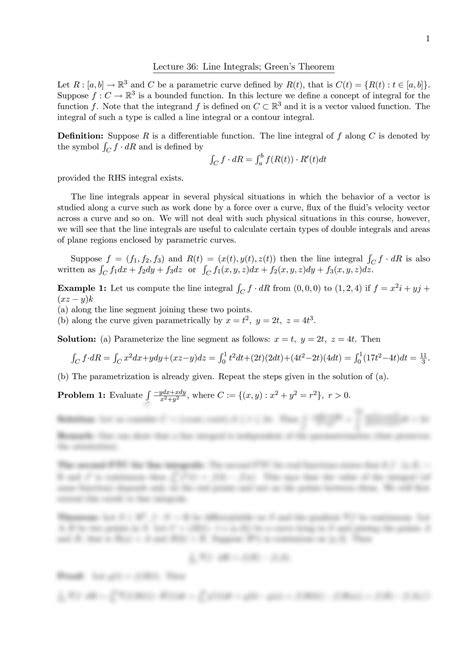 SOLUTION Line Integrals Green S Theorem Studypool
