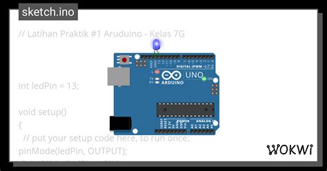 Pratik 1 Led Anjani 7g Wokwi Esp32 Stm32 Arduino Simulator