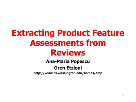 Ppt Extracting Product Feature Assessments From Reviews Powerpoint Presentation Id 1318792
