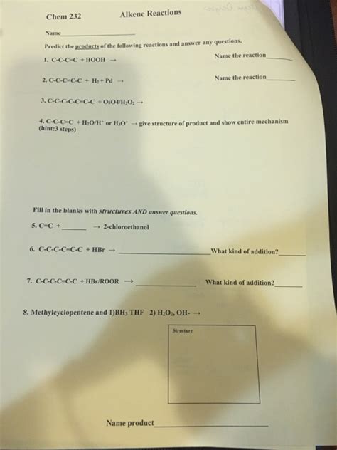 Solved I Write Structural Formulas For The Products And Chegg
