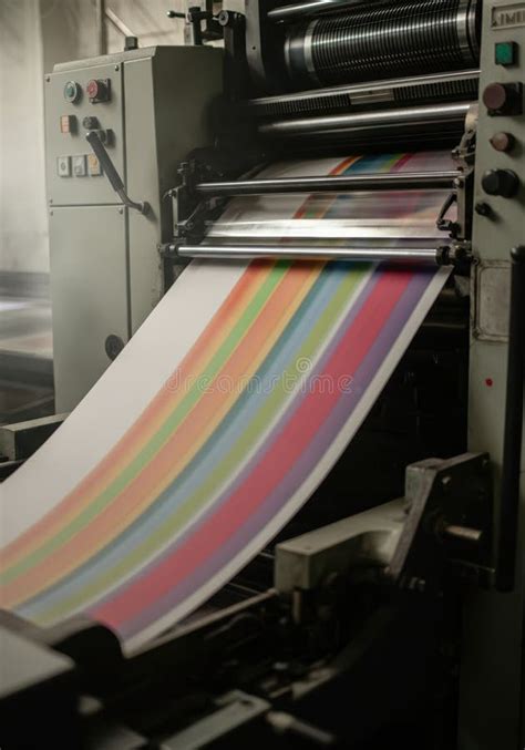 Colorful Printing Process In A Modern Printing Press Stock Image Colorful Printing Process In A Modern Printing Press Stock Image