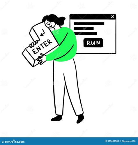 Cartoon Color Web Development Concept Scene With Character Girl Vector Stock Vector