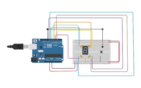 Circuit Design Display A Sette Segmentianodo Tinkercad