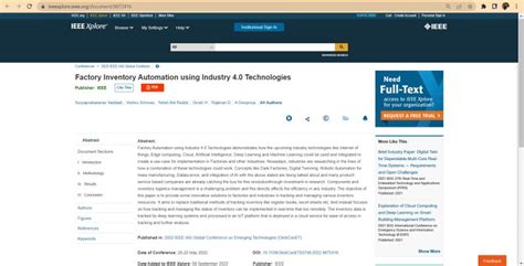 A Devipriya On Linkedin Paper Ieee Ieeexplore Factory Automation Industry Technologies