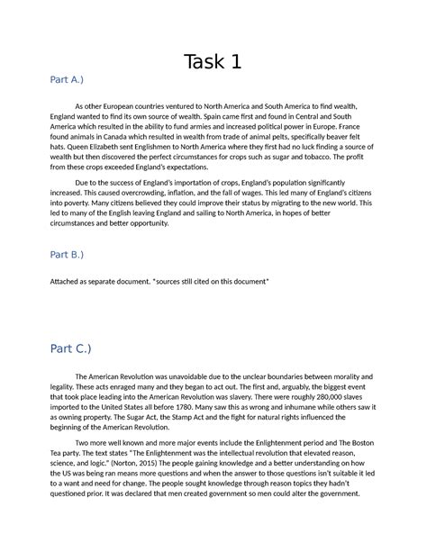 Task 1 Passed Task 1 Part A As Other European Countries Ventured