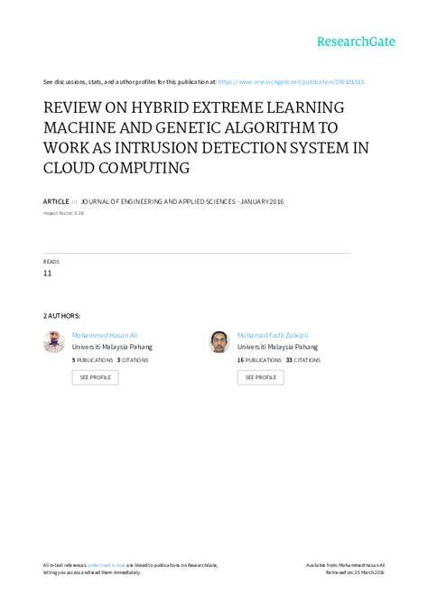 Pdf Review On Hybrid Extreme Learning Machine And Genetic Algorithm