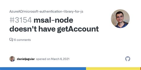 Msal Node Doesnt Have Getaccount · Issue 3154 · Azureadmicrosoft