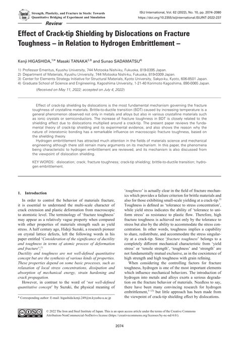 Pdf Effect Of Crack Tip Shielding By Dislocations On Fracture