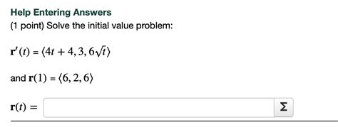 solved help entering answers 1 point solve the initial