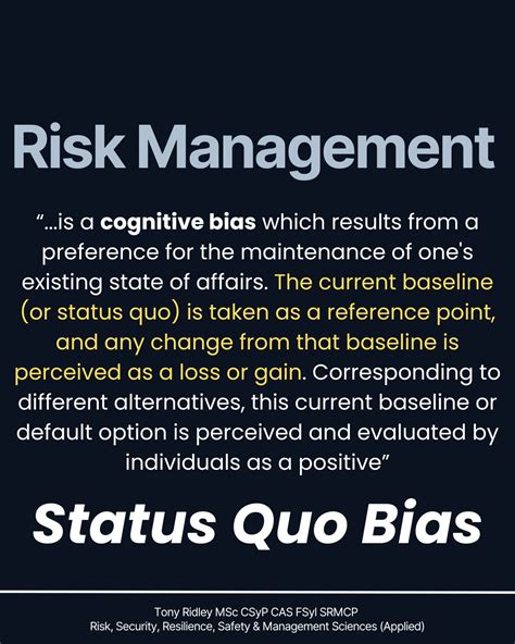 How To Counter Bias In Risk Management Risk Security Safety Resilience And Management