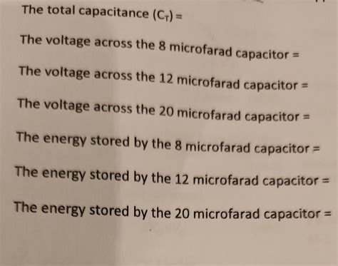 Solved The Voltage Across The 8 Microfarad Capacitor The
