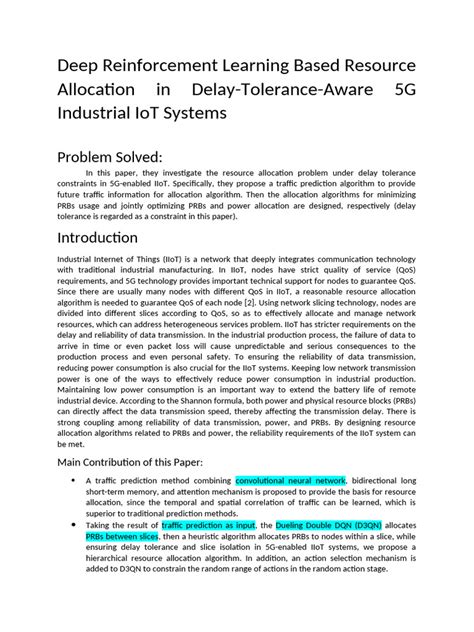 Deep Reinforcement Learning Based Resource Allocation In Delay Pdf