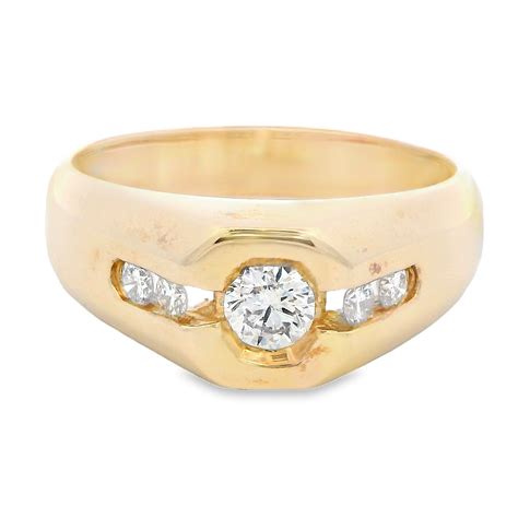 Mens 14k Yellow Gold Diamond Fashion Ring 001 135 00013 Monarch