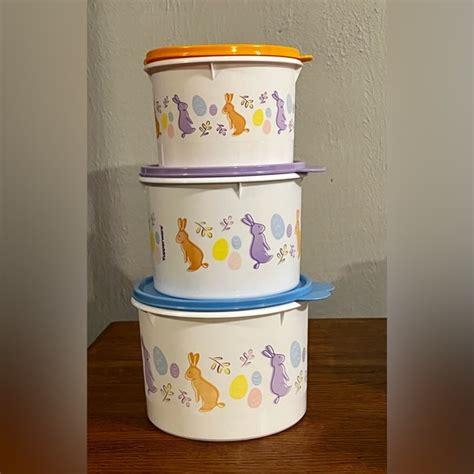Tupperware Kitchen Tupperware Easter Bunny Canisters 3 Poshmark